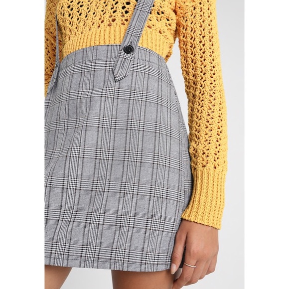 Dresses | Gray Checkered Pinafore Jumper Dress | Poshmark